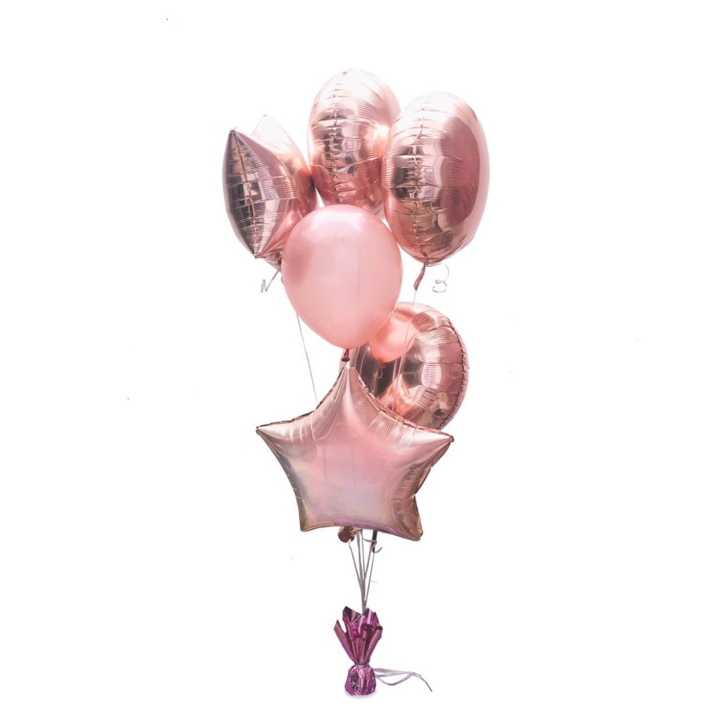 Bouquet de 5 globos con helio | Florería Alirosas. Ama con detalles